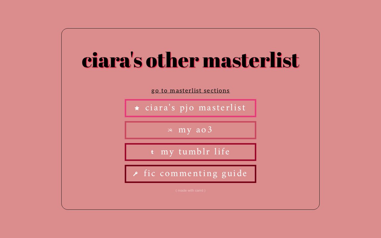 ciara's other masterlist